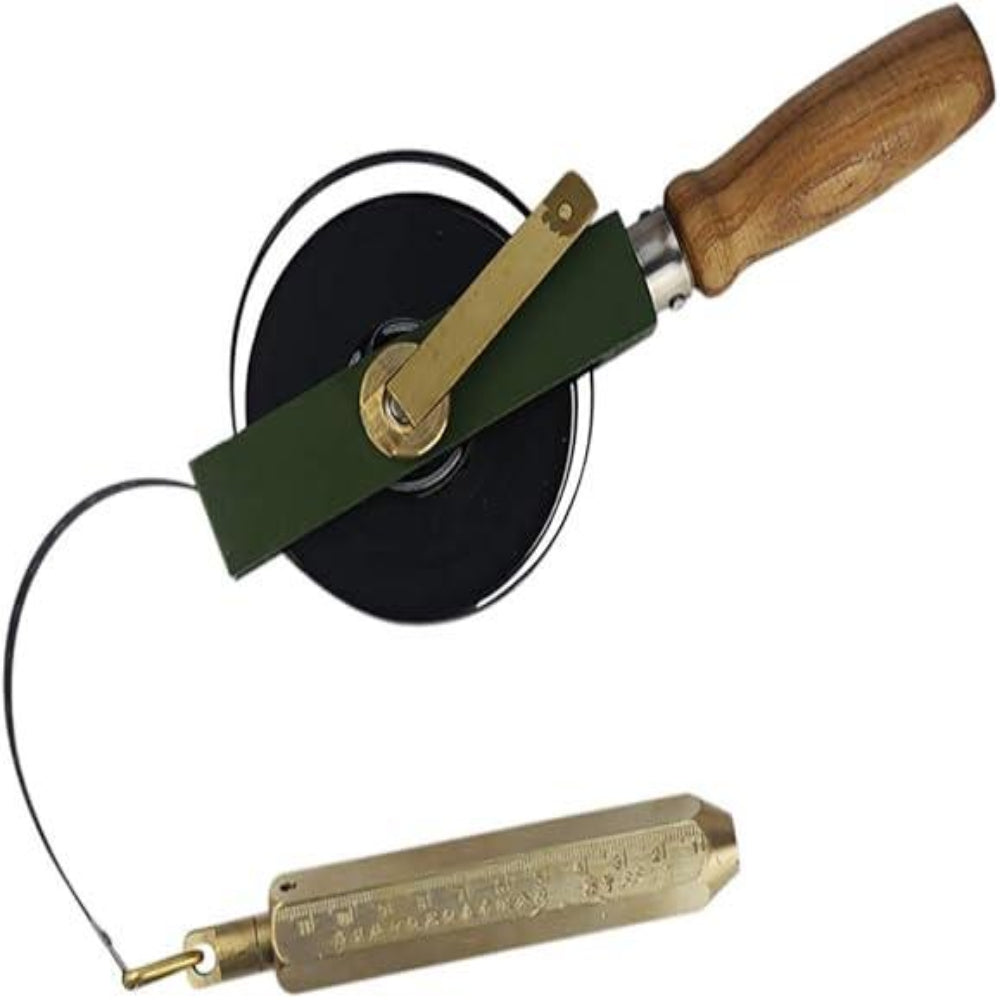 متر قياس اعماق تنكات بكرة صلب 20م مم/بوصة -جسم نحاس ثقل 9سم مدرج مدموغ – eTawredat