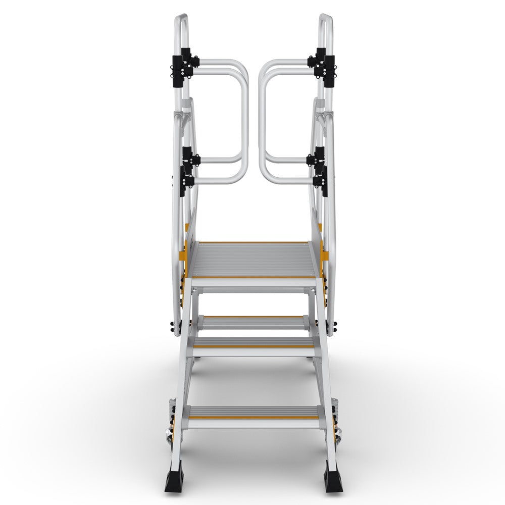 سلم هرمي المنيوم 2 درجة مع بسطة دبل من ناحيتين بعجل. ارتفاع 0.75 متر و – eTawredat