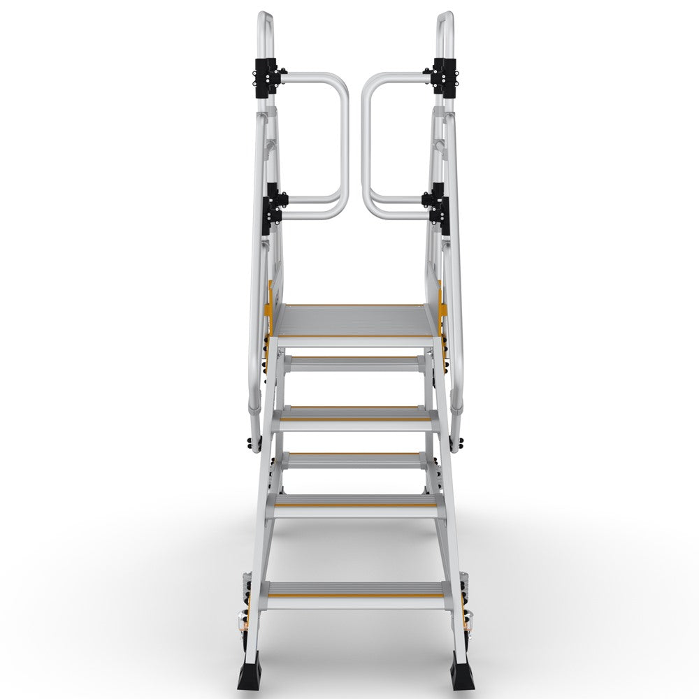 سلم هرمى من الجهتين 3+1 درجة بقاعدة عريضة على عجل للوصول الى الدور الث – eTawredat