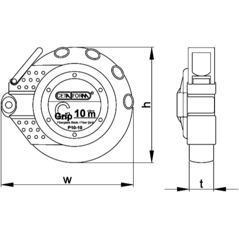شريط قياس 20 متر كاوتش 15 مم كيتافورم تركي P10-20 – eTawredat