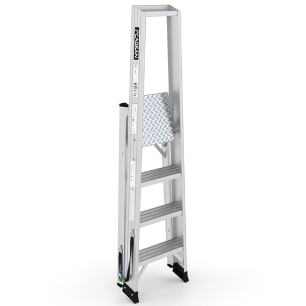 سلم مجوز المنيوم 3+1 درجات عريضة ارتفاع 1 متر وبالعامل 2.9 متر وزن الس – eTawredat